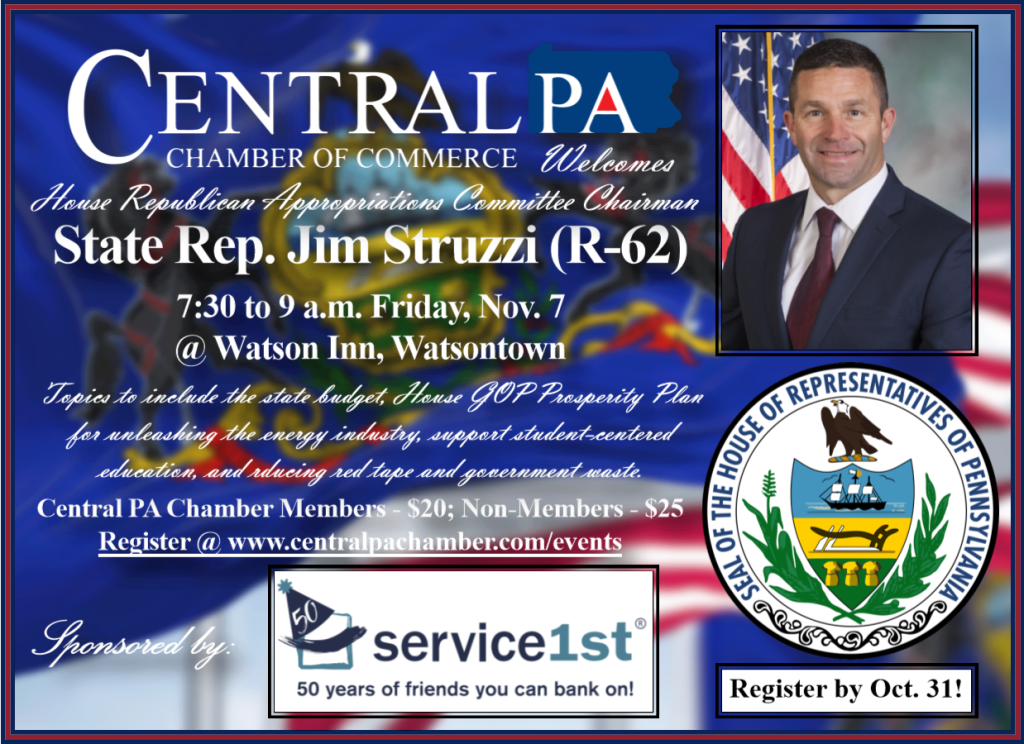 Legislative Event: PA Rep. Jim Struzzi – Central PA Chamber of Commerce